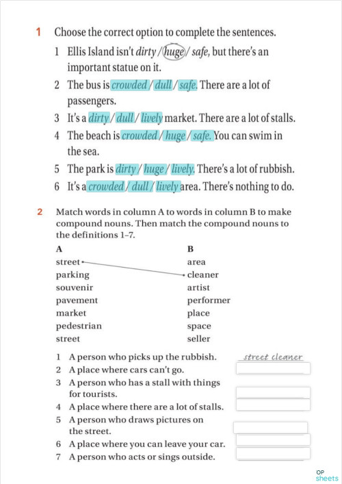 Street life Vocabulary. Interactive worksheet | TopWorksheets