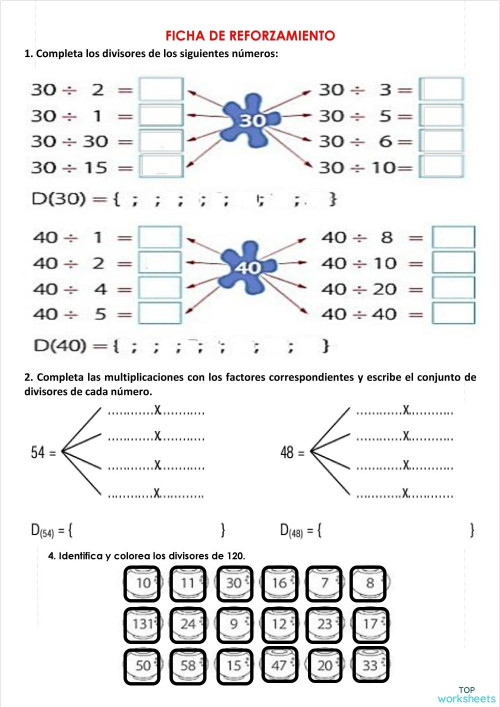 Lectura y escritura de fracciones. Ficha interactiva | TopWorksheets