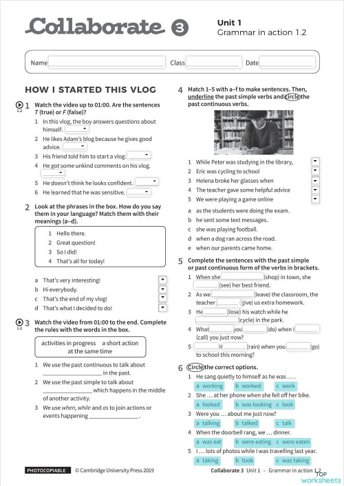 Grammar In Action 1.1. Interactive worksheet | TopWorksheets