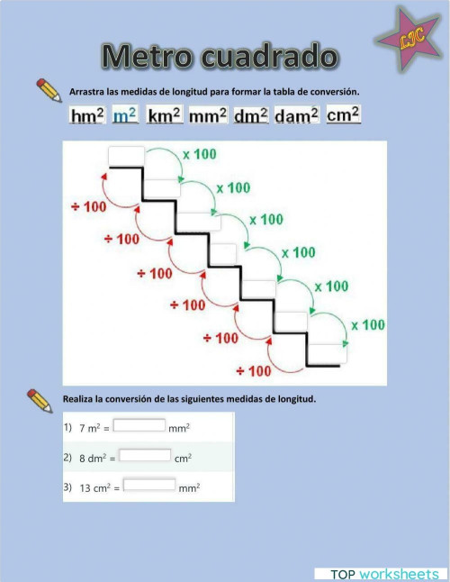 Metro cuadrado. Ficha interactiva | TopWorksheets