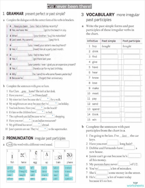 ACT2- THIRD TERM-I'VE NEVER BEEN THERE!. Interactive worksheet | TopWorksheets