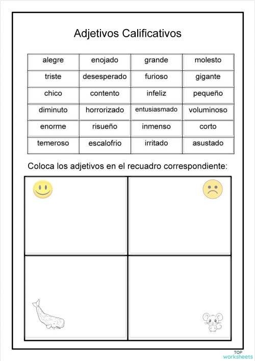 DESCRIPCIÓN DE ANIMALES. Ficha interactiva | TopWorksheets