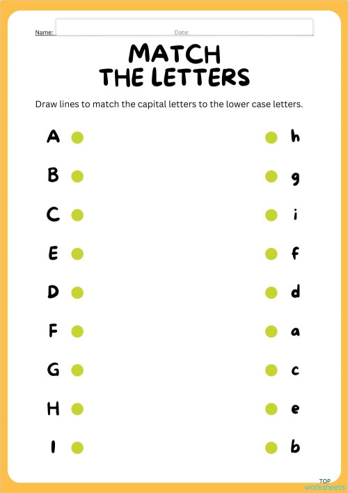 A-Z Matching ใบงานเชิงโต้ตอบ | TopWorksheets