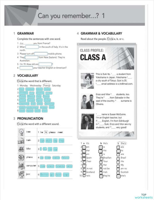 Can you remember 1? 3rd term- act 1. Interactive worksheet | TopWorksheets