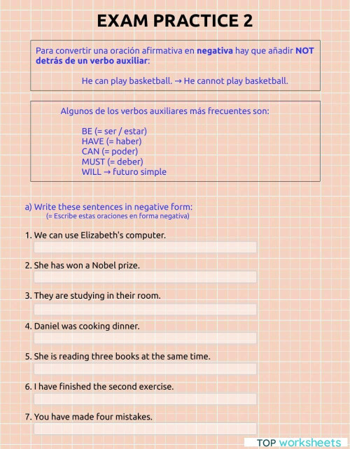 Exam practice 2. Interactive worksheet | TopWorksheets