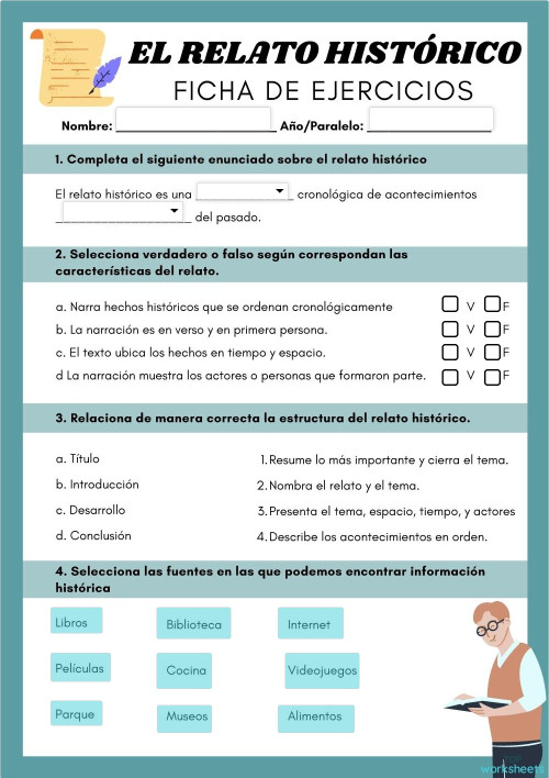 Relato Histórico: fichas interactivas y ejercicios online | TopWorksheets Relato Histórico: fichas interactivas y ejercicios online | TopWorksheets