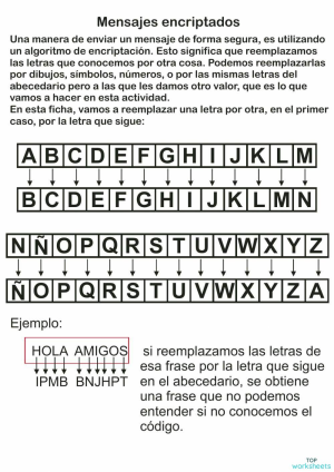 Mensajes encriptados. Ficha interactiva | TopWorksheets