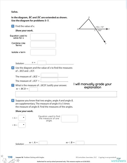 Pg 198 #5-8; Pg 200 #5-7; Pg 201-202 #1-5. Interactive worksheet ...