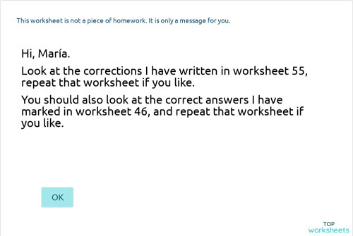 0 - Message for students.. Interactive worksheet | TopWorksheets