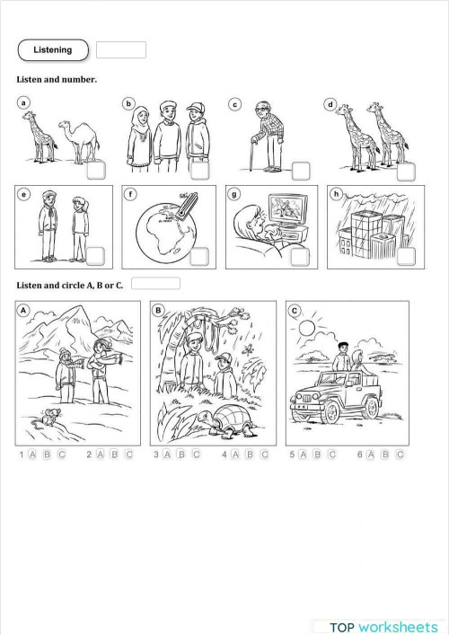 Listening comparative adjetives. Ficha interactiva | TopWorksheets