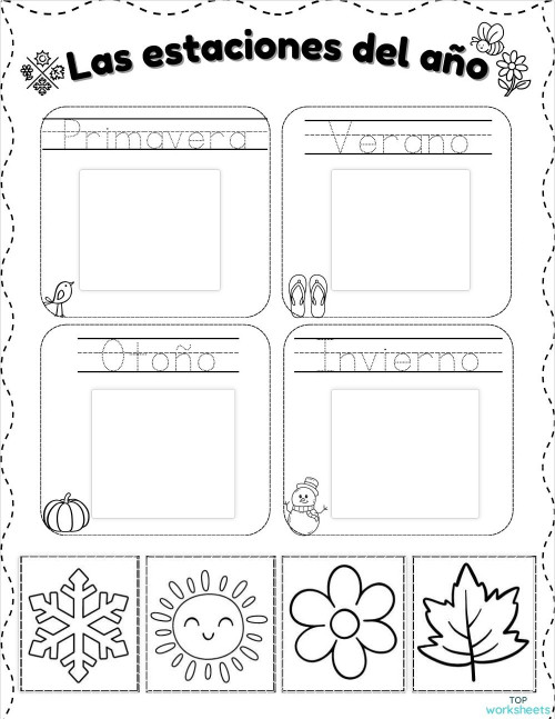 Spanish - Estaciones del año. Ficha interactiva | TopWorksheets