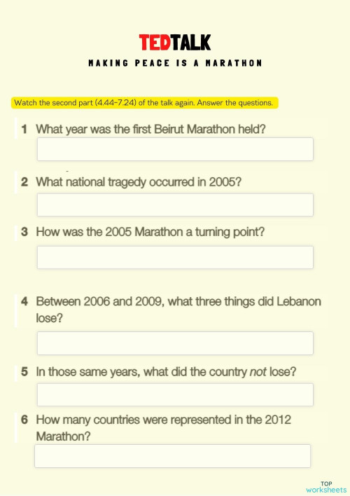 UNIT 3: TED TALK. Interactive worksheet | TopWorksheets