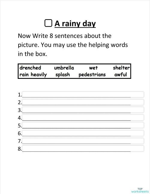 PC-1 (A rainy day-2 Page 31). Interactive worksheet | TopWorksheets