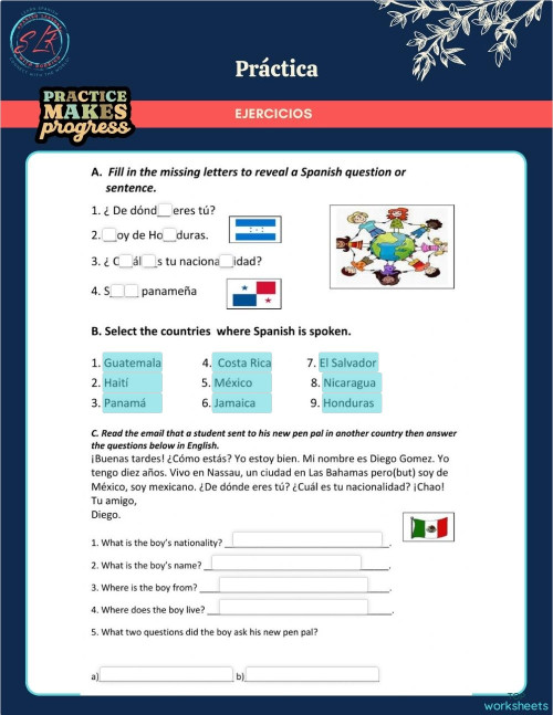 Nationalities & Origin practice 1. Ficha interactiva | TopWorksheets