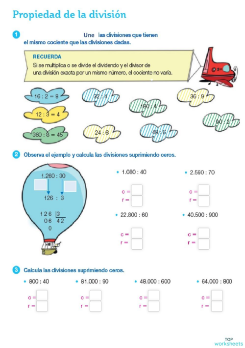 Actividades De Divisiones Ficha Para Imprimir Topworksheets The Best