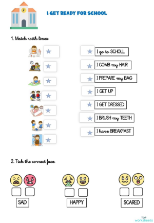 I GET READY FOR SCHOOL. UNIT 0. 1ºPRIMARY.. Interactive worksheet ...