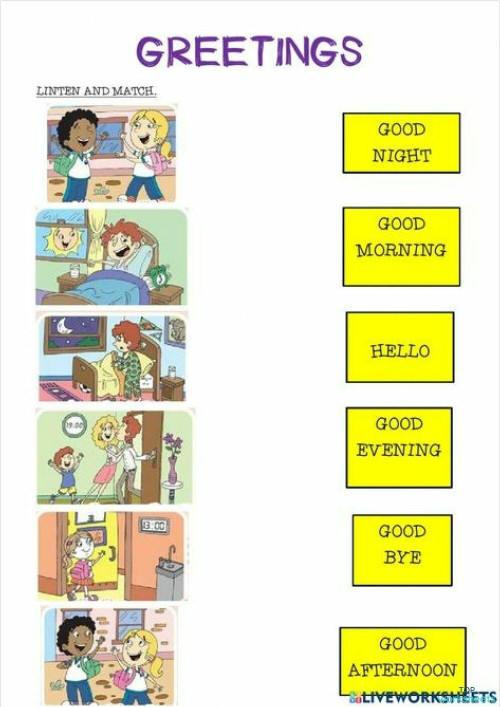 Greetings and farewells. Ficha interativa | TopWorksheets