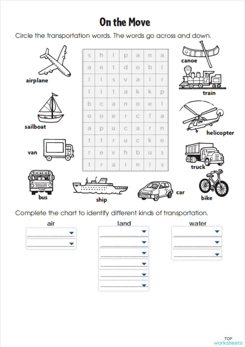 KFUN_02_TRANSPORT. Interactive worksheet | TopWorksheets