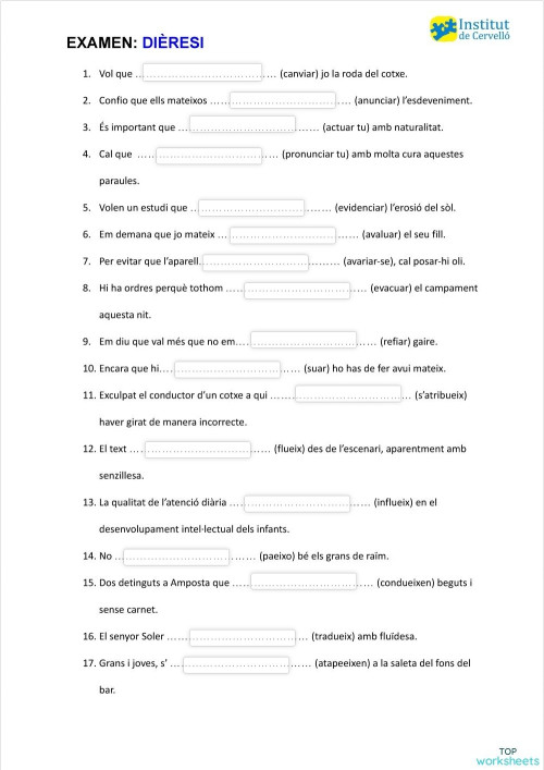 Diftongs i hiats. Activitats finals. Fitxa interactiva | TopWorksheets Diftongs i hiats. Activitats finals. Fitxa interactiva | TopWorksheets