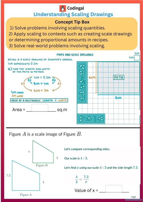 M_G06M06L27_WA02_Scaling Quantities. Interactive worksheet | TopWorksheets