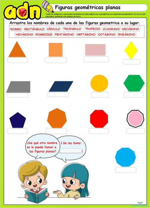 Figuras geometricas planas. Ficha interactiva | TopWorksheets
