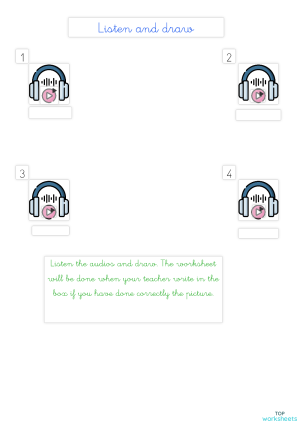 Listen and draw. Interactive worksheet | TopWorksheets
