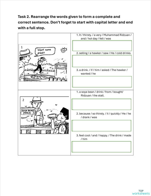 Sentence scramble 3. Interactive worksheet | TopWorksheets