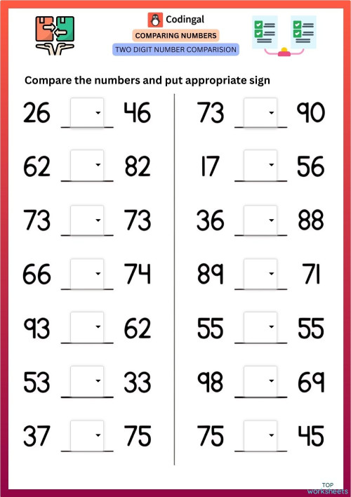 M_G01M04L10_WA01_Comparing_Numbers_3. Interactive worksheet | TopWorksheets
