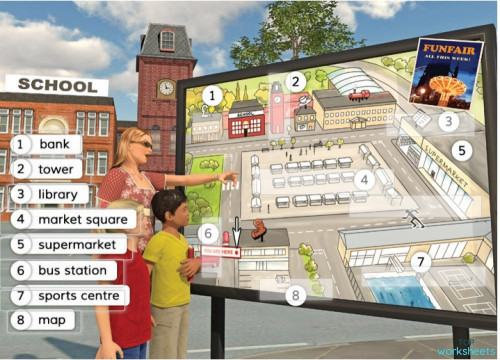 city map kids. Interactive worksheet | TopWorksheets