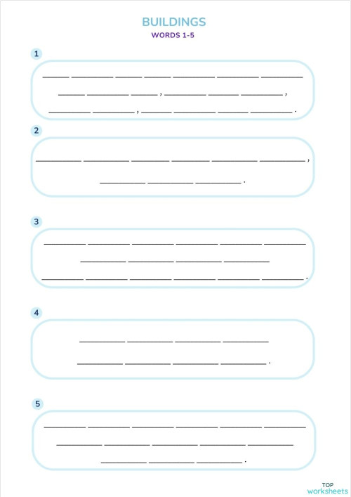 Buildings dictation 1. Interactive worksheet | TopWorksheets