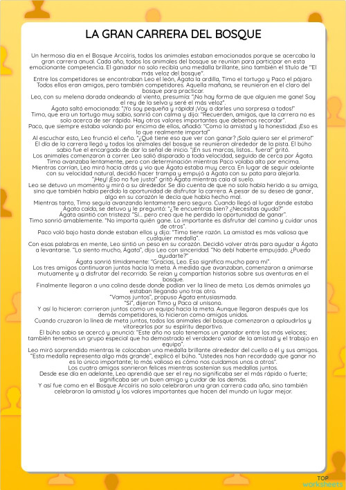 CUENTO: fichas interactivas y ejercicios online | TopWorksheets