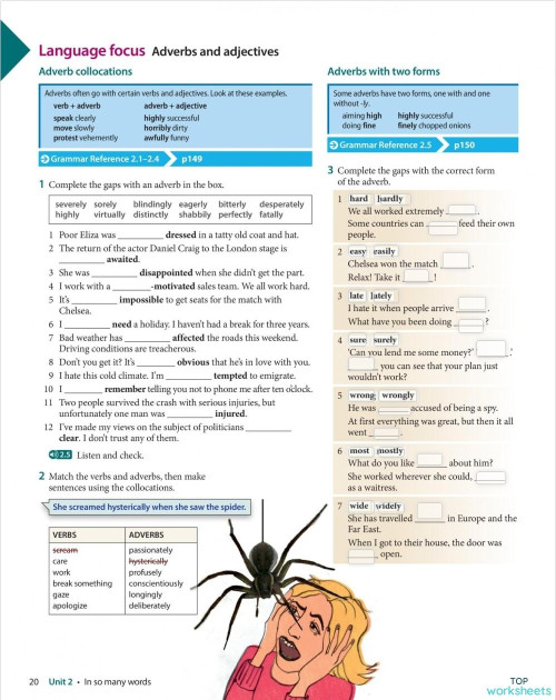 Headway Advanced unit 2 adjectives, word. Interactive worksheet | TopWorksheets