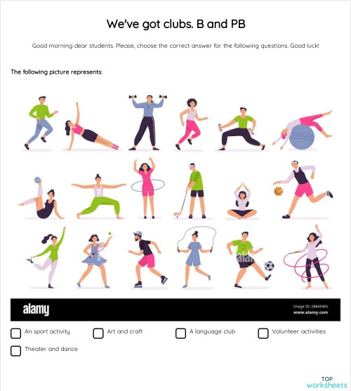 We've got clubs. B and PB. Interactive worksheet | TopWorksheets