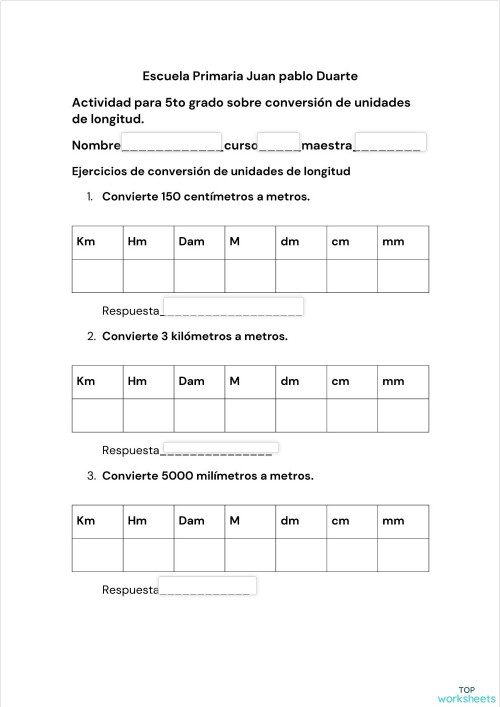 UNIDADES DE MEDIDA. Ficha interactiva | TopWorksheets