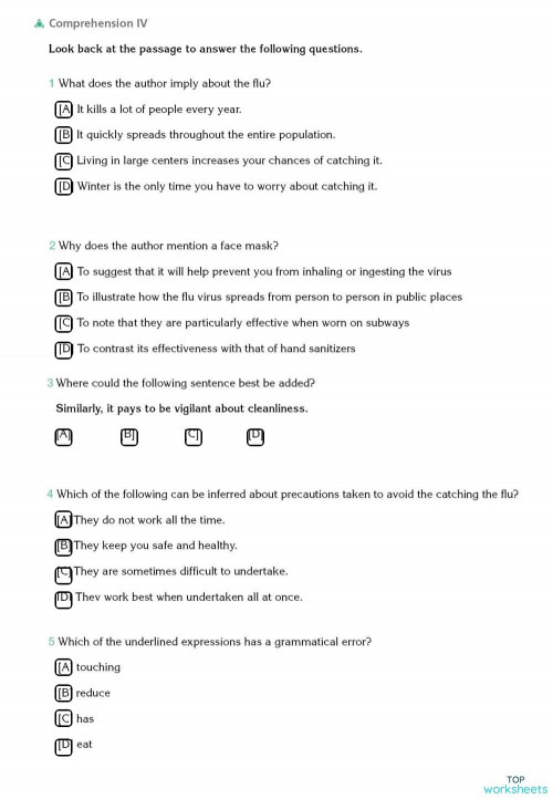 A3 Par Lesson 13 Reading IV. Interactive worksheet | TopWorksheets