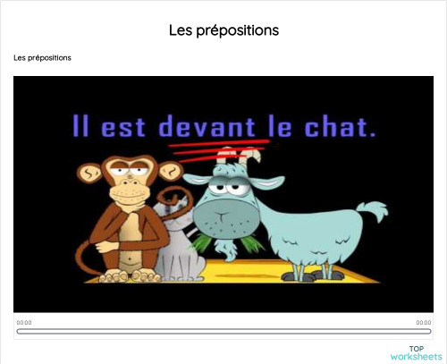 Les prépositions. Fiche interactive | TopWorksheets