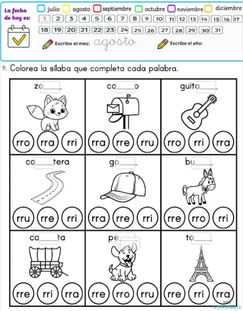 Ficha nº2 letra "rr". Ficha interactiva | TopWorksheets