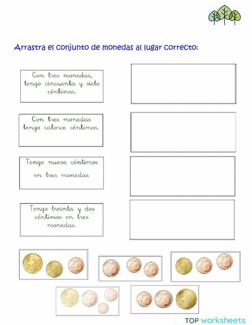 Juega euros. Ficha interactiva | TopWorksheets