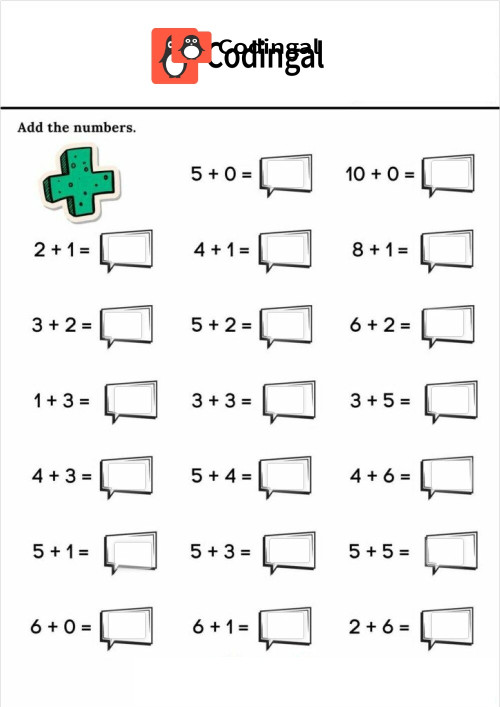 M_G01M07L14_WA02_Addition Upto 10 (horizontal). Interactive worksheet ...