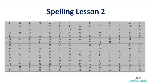 Lesson 2 - Spelling. Ficha interactiva | TopWorksheets