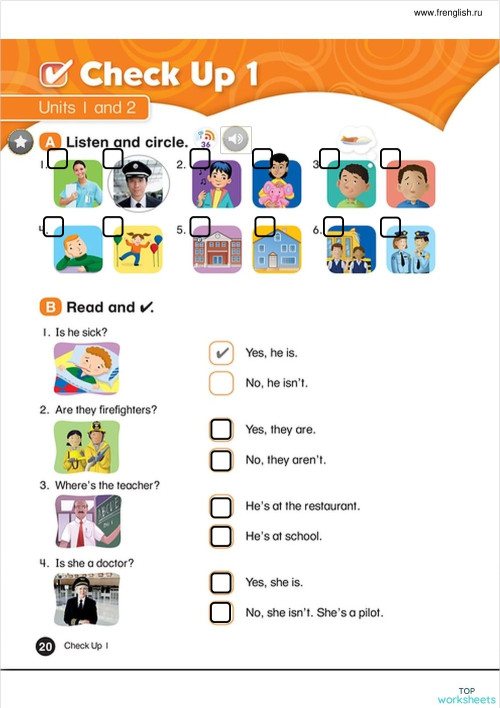 Check Up 1 Everybody UP 2!!! 🟠. Interactive worksheet | TopWorksheets