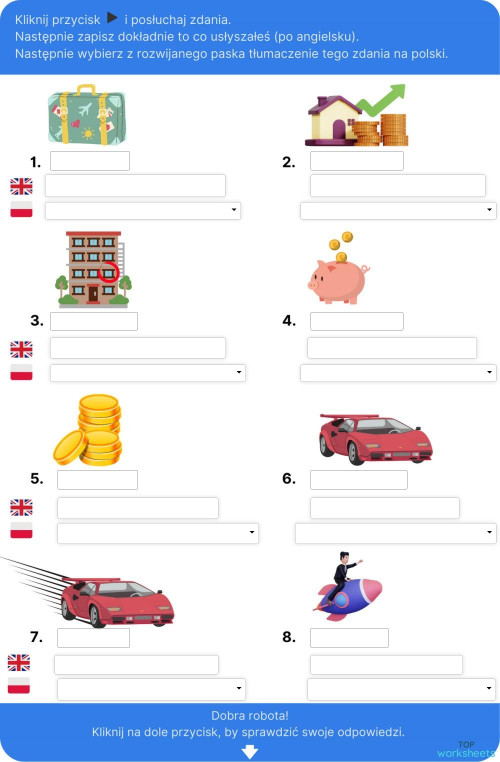 Interactive worksheets and online exercises in polish | TopWorksheets