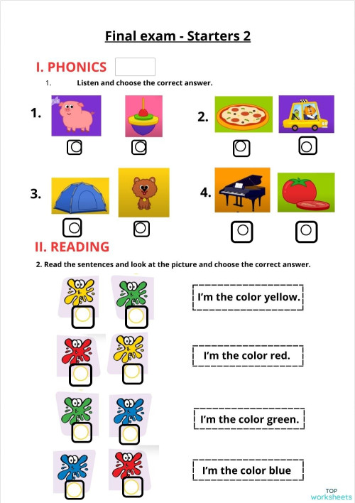 Final Starters 2 Unit 2. Interactive worksheet | TopWorksheets