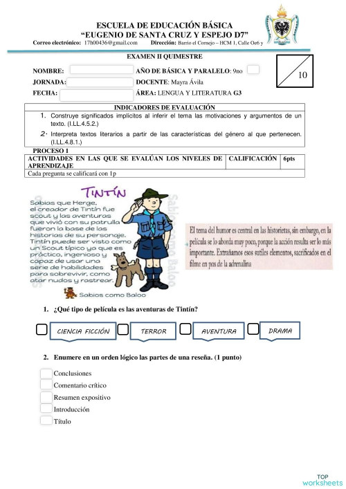 COMPRENSIÓN LECTORA TEXTOS DE LA INDEPENDENCIA. Ficha interactiva ...