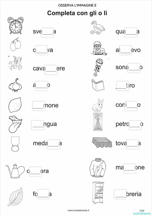 collega le immagini alle parole. Scheda interattiva | TopWorksheets