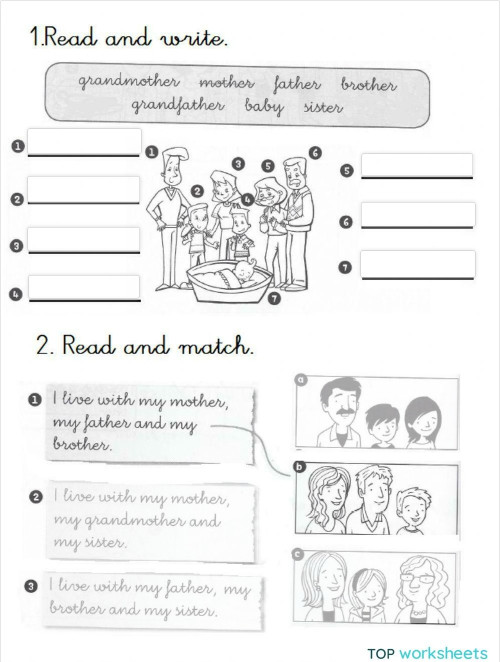 Family. Interactive worksheet | TopWorksheets