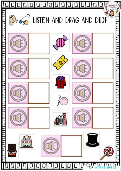 listen and drag and drop. Interactive worksheet | TopWorksheets