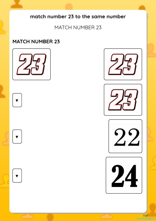match number 23 to the same number. Interactive worksheet | TopWorksheets