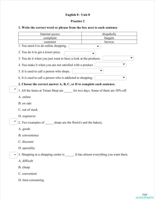 OW2 unit 0. Interactive worksheet | TopWorksheets