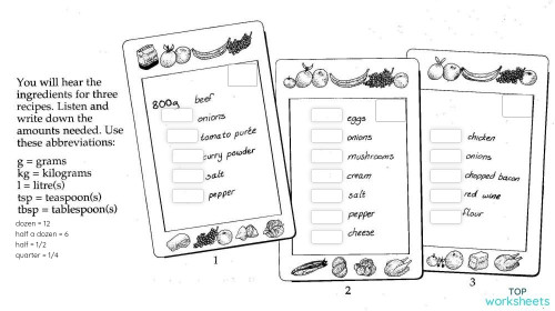 Food part 2.1. Interactive worksheet | TopWorksheets